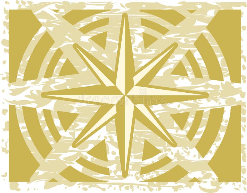 Compass Rose on Shield with Swords Isolated Stock Vector - Illustration ...