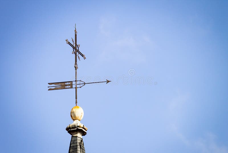 Compass Rose on Blue Sky Background Stock Photo - Image of europe ...