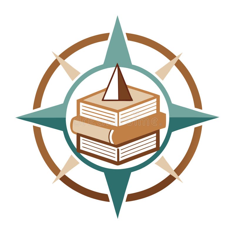Compass Rose with Books: Education, Navigation, Knowledge, and Learning ...