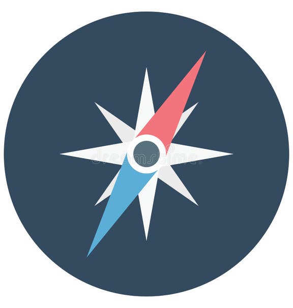 Compass Rose Color Illustration Vector Icon Stock Vector - Illustration ...
