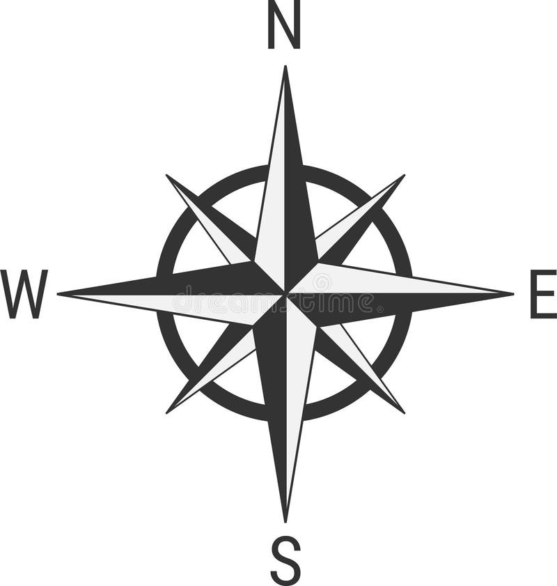 Compass Rose or Compass Star Icon. Rose of the Winds Icon on ...
