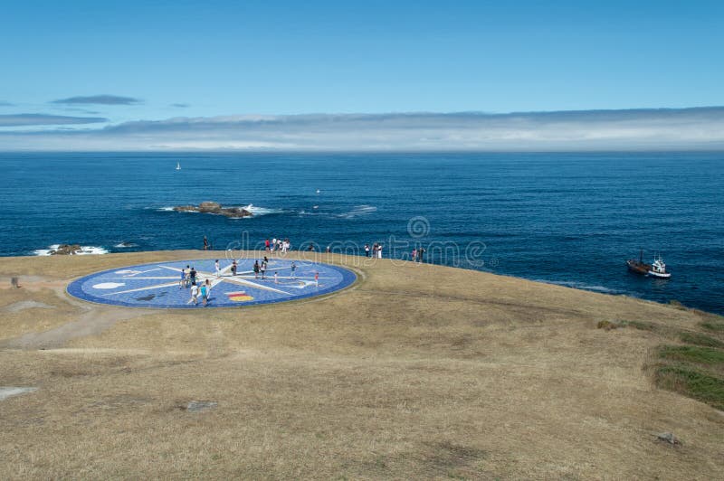 Compass rose in a Coruna stock photo. Image of road, galicia - 53878516