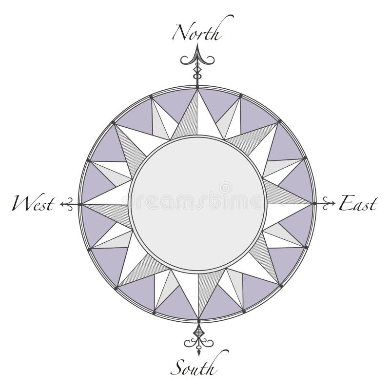 Compass Rose with Empty Space for Text Stock Vector - Illustration of ...