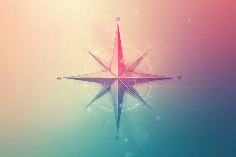 The Compass Rose Features Clean, Angular Lines with a Central Focal ...