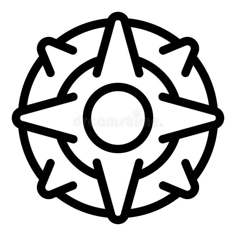 Compass Rose Icon Showing Eight Compass Points Stock Illustration ...