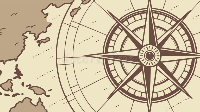 Compass Rose Illustration, Navigation Tool and Map Element Vector ...