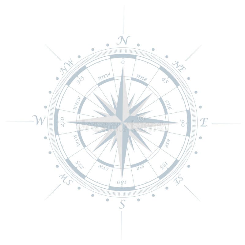 Wind Rose Compass Vector Symbol Stock Vector - Illustration of black, discovery: 39056113