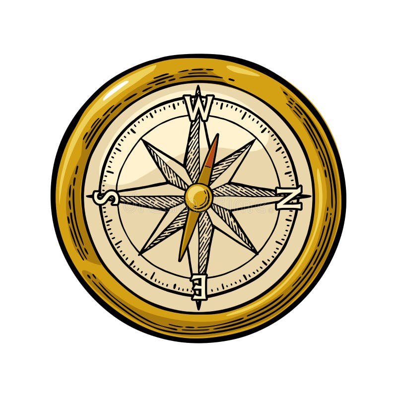 Compass Rose Isolated on White Background. Vector Vintage Engraving ... Compass Rose Isolated on White Background. Vector Vintage Engraving ...