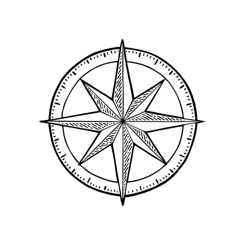 Vector Engraved Compass Stock Illustrations – 585 Vector Engraved ...