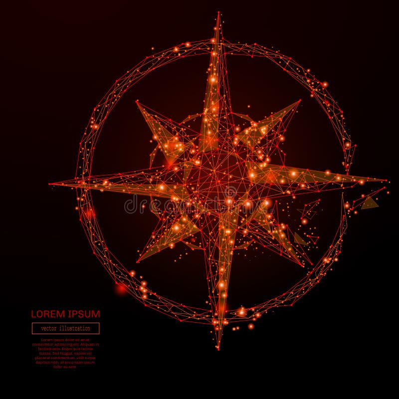 Compass Rose Made of Green Leaves Stock Vector - Illustration of global ...