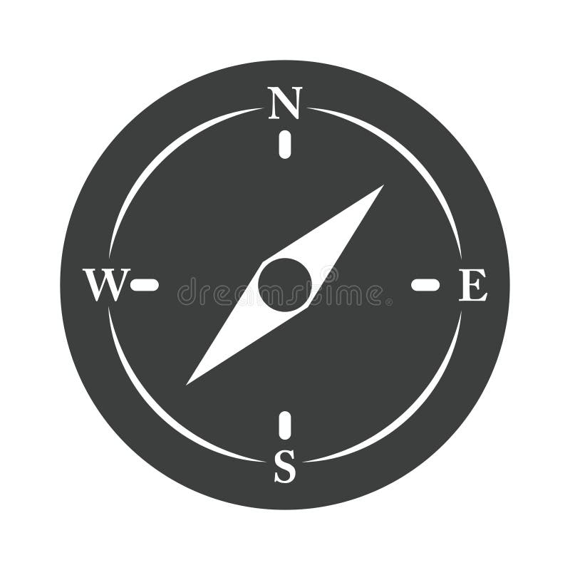 Compass Rose Navigation Adventure Journey Equipment Silhouette Design ...