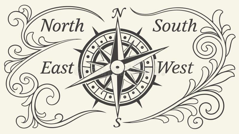 Compass Rose Navigation Symbol, Vector Design Generative AI Stock ...