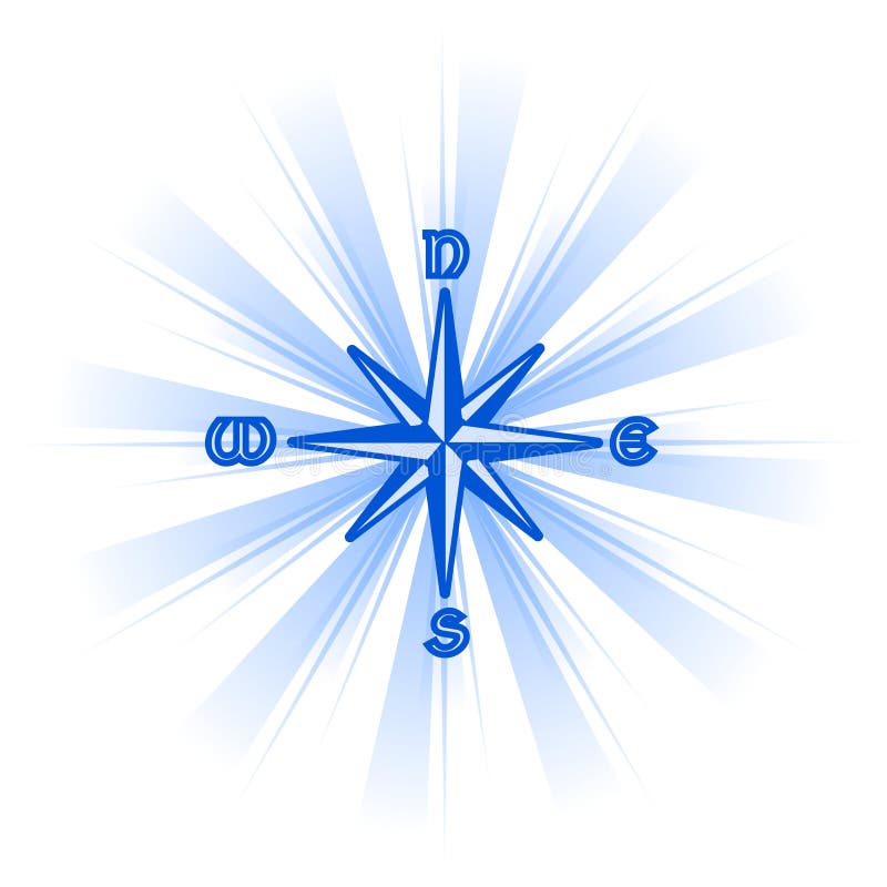 Blue Compass Rose Transparent