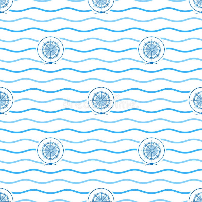 Compass Rose, Seamless Pattern Stock Vector - Illustration of equipment ...