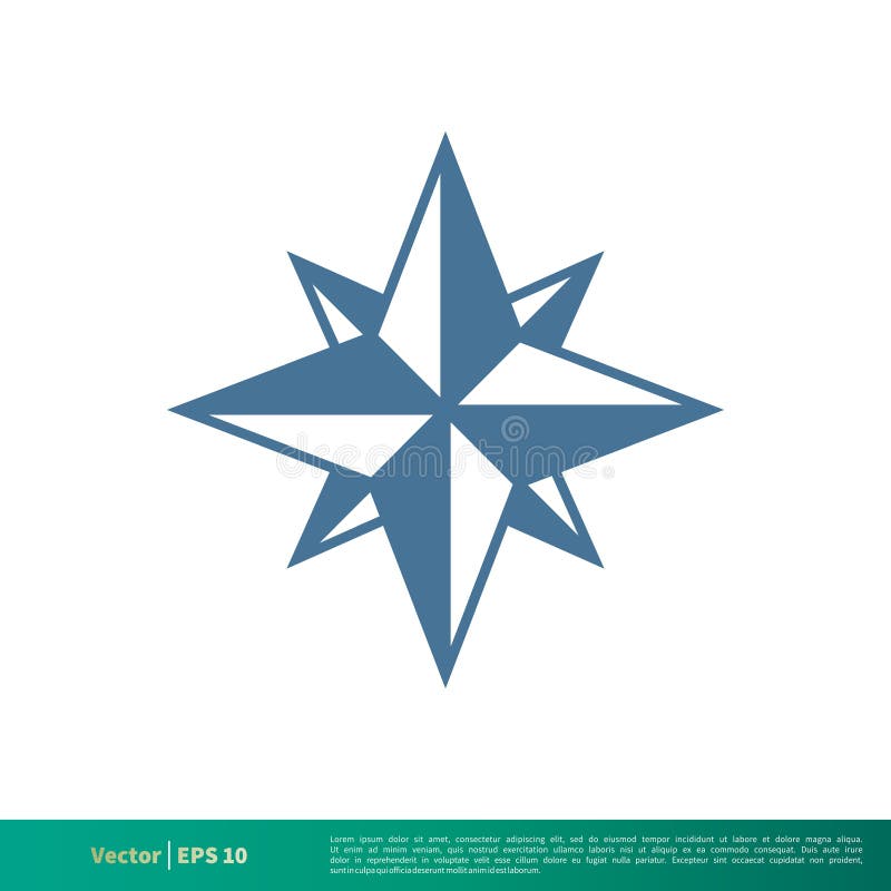 Compass Rose Star Icon Vector Logo Template Illustration Design. Vector ...