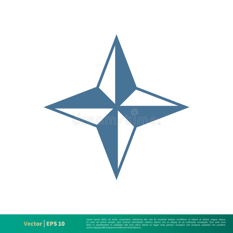 Compass Rose Star Icon Vector Logo Template Illustration Design. Vector ...