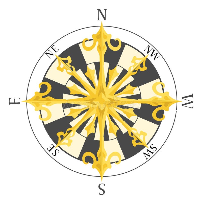 Compass Rose Symbol Icon stock illustration. Illustration of arrow ...