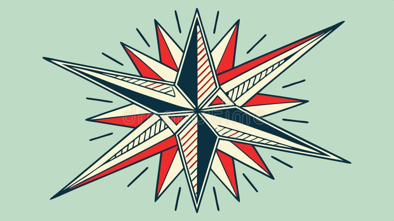 Compass Rose Symbol, Representing Navigation and Direction Element ...