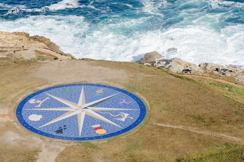 Compass Rose at the Tower of Hercules in La Coruna Stock Image - Image ...