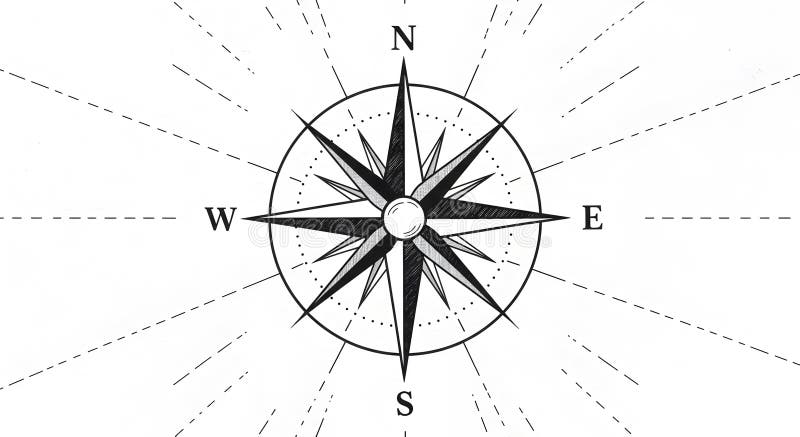 Compass Rose Vector Graphic Navigation Direction Travel Map Nautical ...
