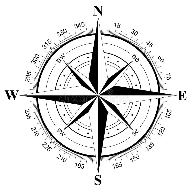 Compass Rose Vector on an Isolated White Background. Stock Vector ...