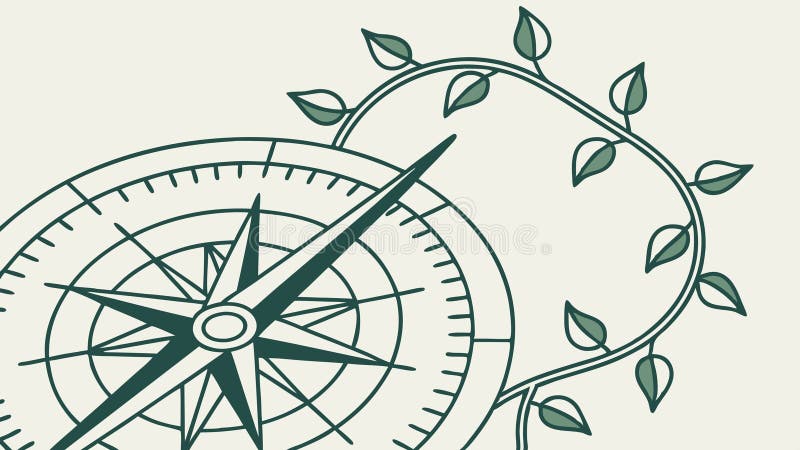 Compass Rose with Vine, Direction and Nature, Vector Design Generative ...