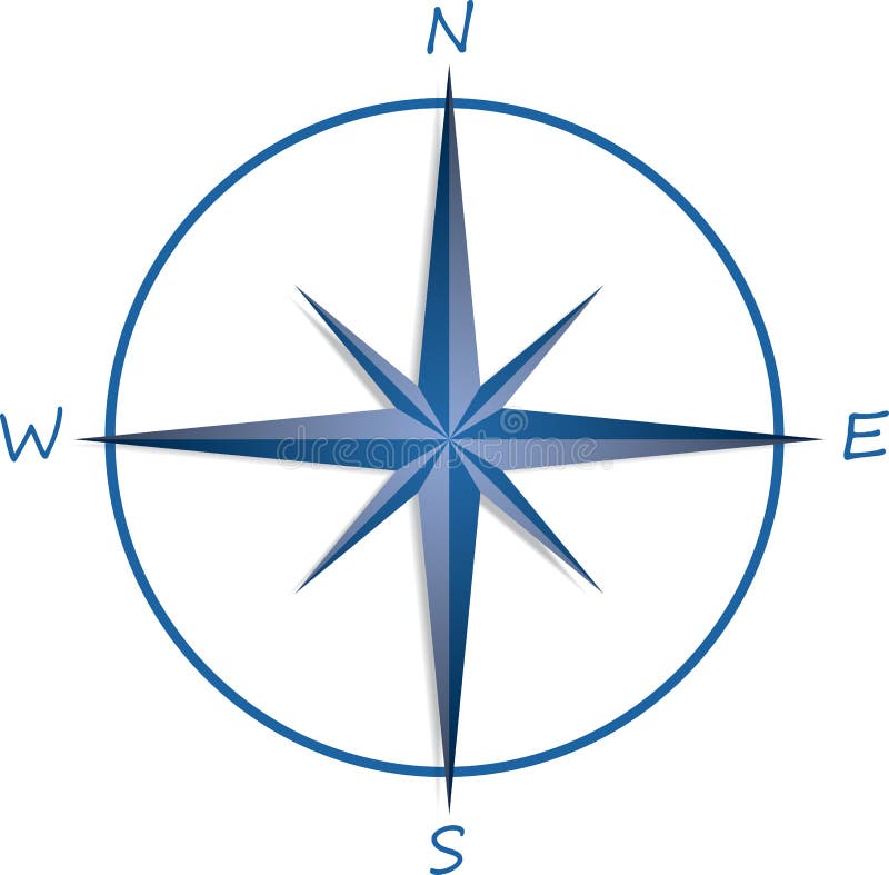 Compass Rose on White Background Stock Vector - Illustration of degree ...