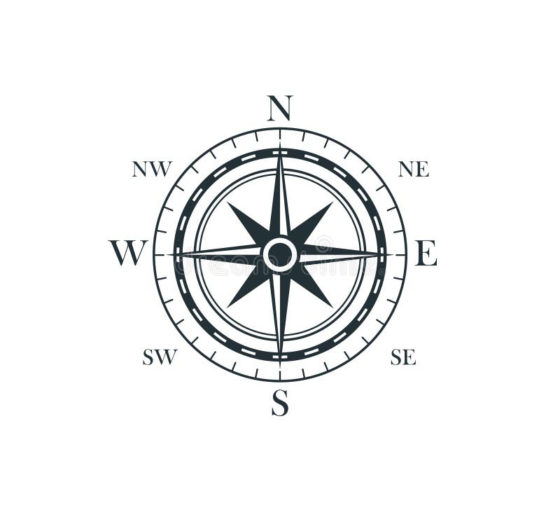 Compass Rose Wind Direction Navigation Position Vector Graphic Design ...