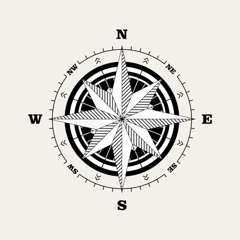 Compass rose windrose stock vector. Illustration of seafaring - 94092664