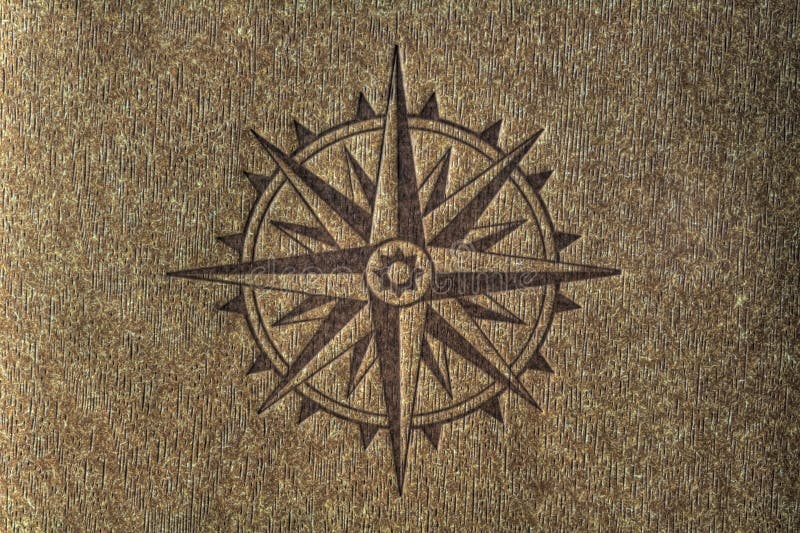 Compass Rose On Wood Texture Stock Photography - Image: 11416842