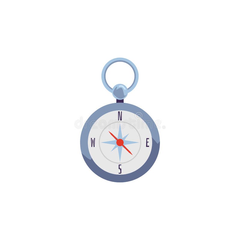 Compass with Round Ring on Top Flat Style, Vector Illustration Stock ...