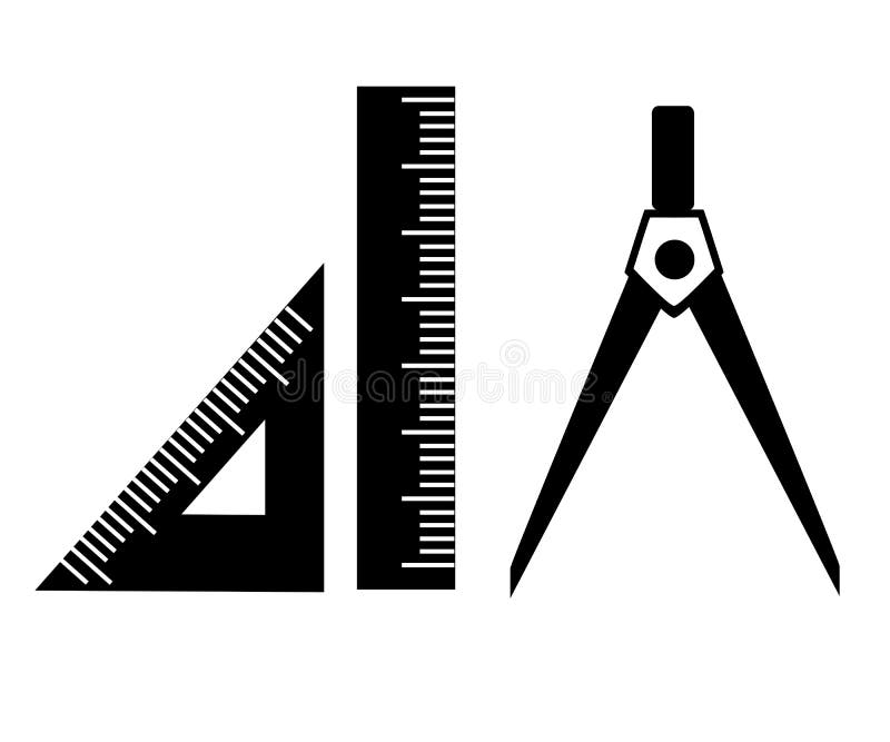 Compass and Ruler Black Icon. Circulus with Kernel Stock Illustration ...