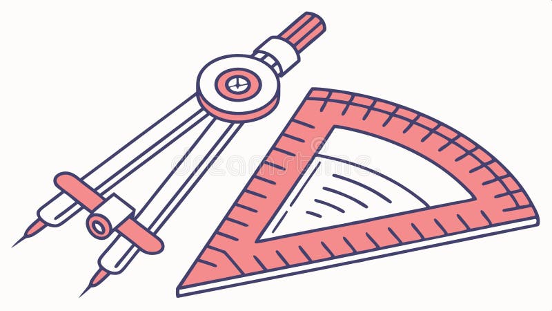 Compass with Ruler, Drafting and Geometry Tools Vector Design ...