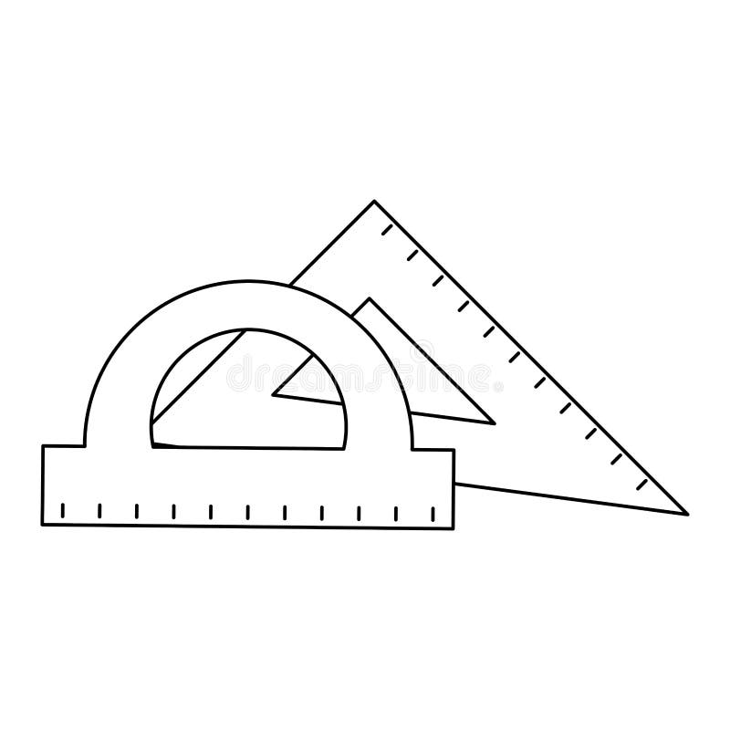 Compass and Ruler Geometric Utensils Black and White Stock Vector ...