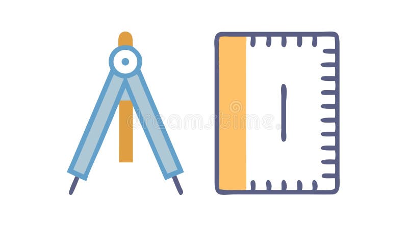 Compass and Ruler Icon for Measurement and Planning, Vector Design ...