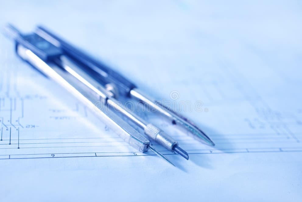 Compass and ruler lie stock photo. Image of development - 45268146