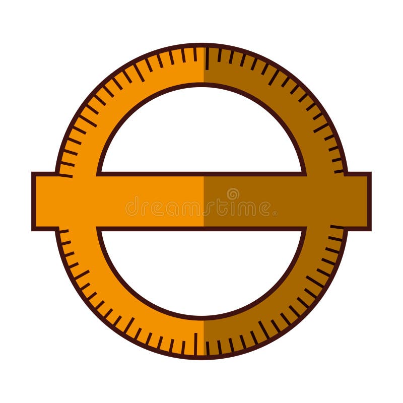 Ruler With Compass Icon. School Geometry Equipment. Stock Vector ...