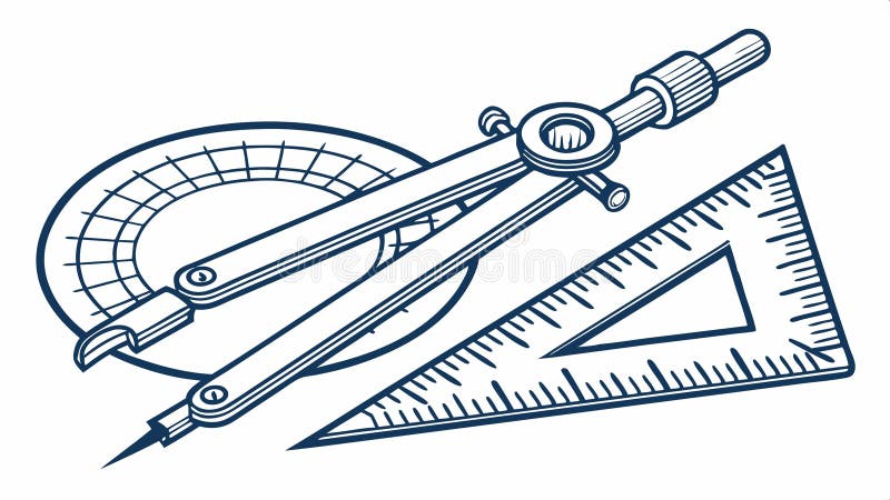 Compass and Ruler Set, Essential Tools for Precision, Geometry, and ...