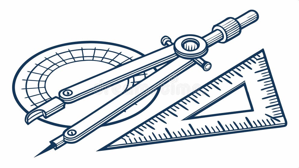Compass and Ruler Set, Essential Tools for Precision, Geometry, and ...