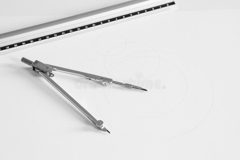 Compass and ruler stock image. Image of round, angle - 237456521