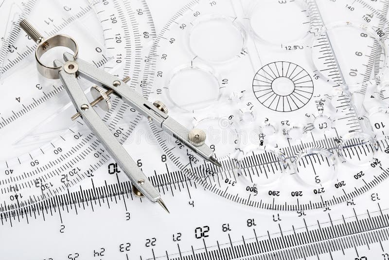 Compass and rulers stock image. Image of dividers, digits - 48072589