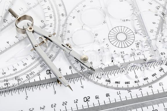Compass and rulers stock image. Image of dividers, digits - 48072589