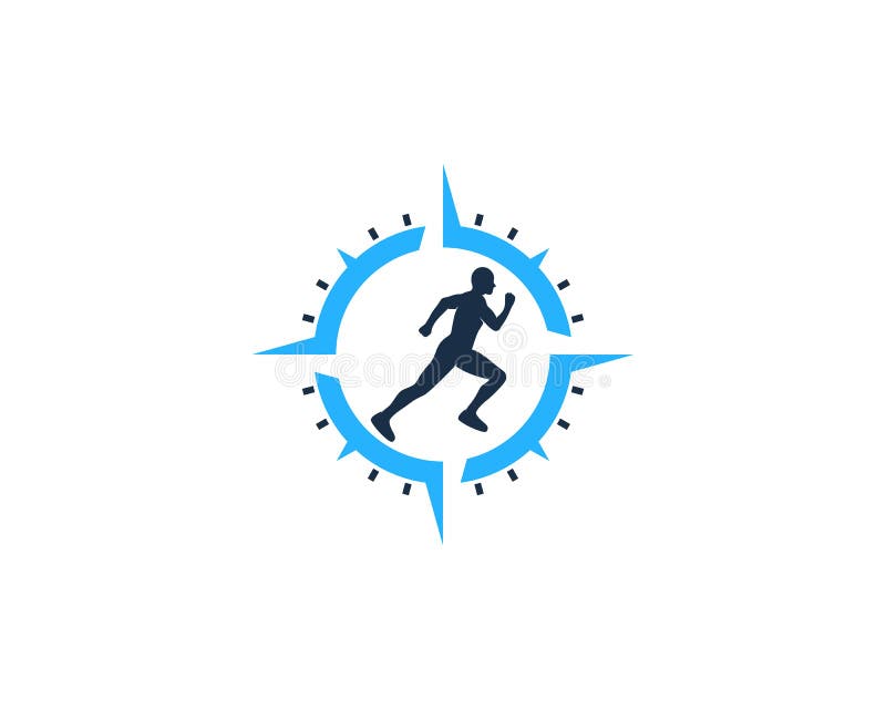 Compass Run Logo Icon Design Stock Vector - Illustration of fitness ...