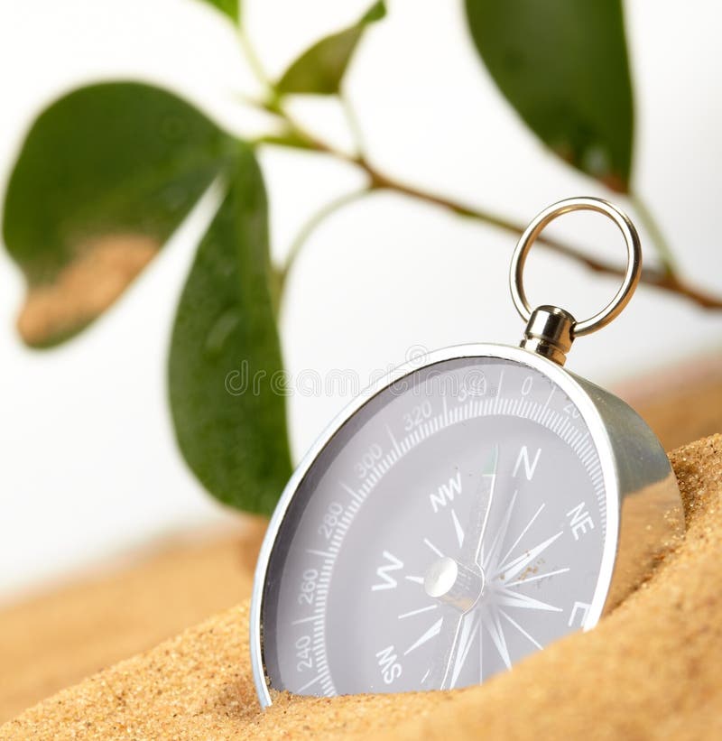 Compass in green grass stock image. Image of instrument - 13791009