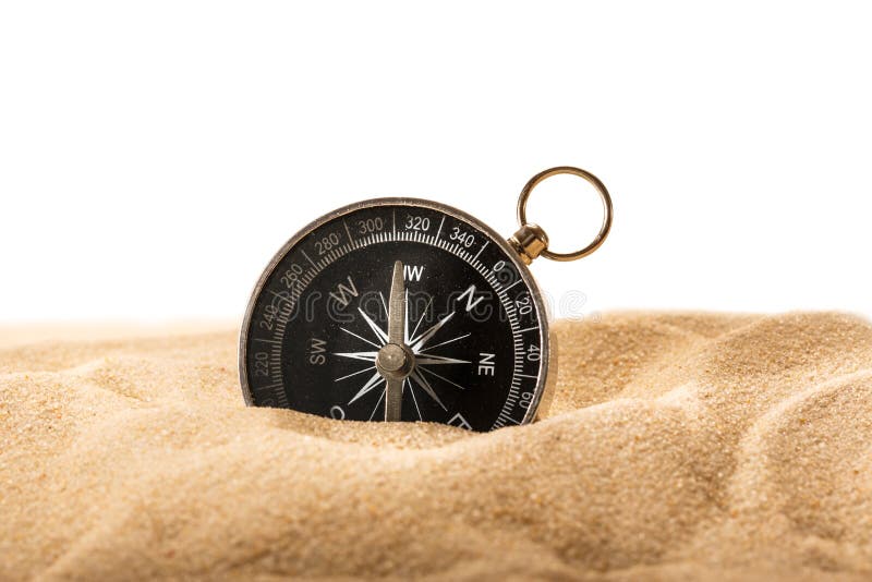 Compass in sand stock photo. Image of abstract, nature - 74525420