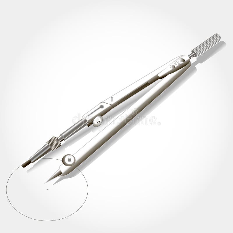 Metal Compasses for Use in Drawing Work and Geometry Lessons Stock ...