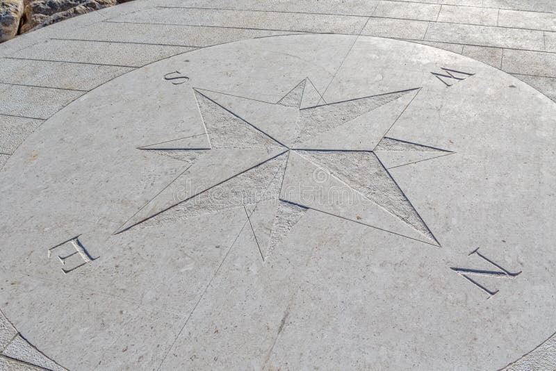 Compass by the sea stock image. Image of east, adriatic - 80713101