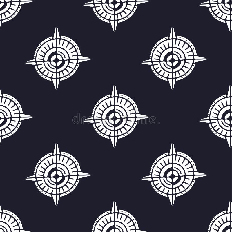 Compass Seamless Pattern. Minimalistic Textile Design. Nautical ...