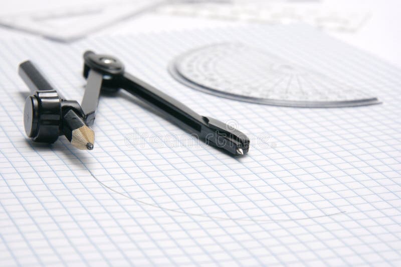 Compass with semi-circle stock photo. Image of drawing - 2929596