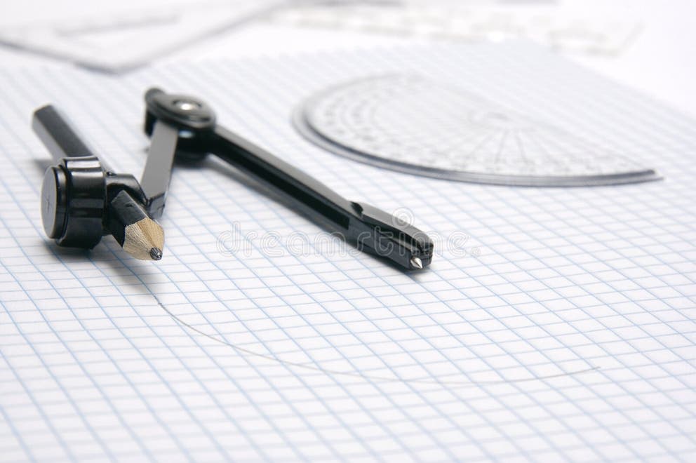 Compass with semi-circle stock photo. Image of drawing - 2929596